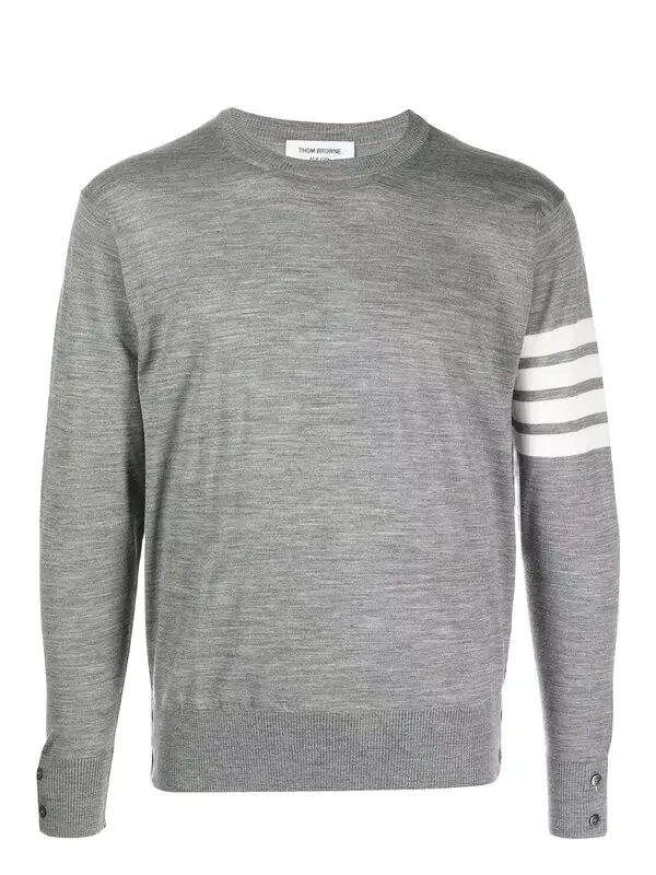 Thom Browne 4-bar Crew Neck Jumper - Grey