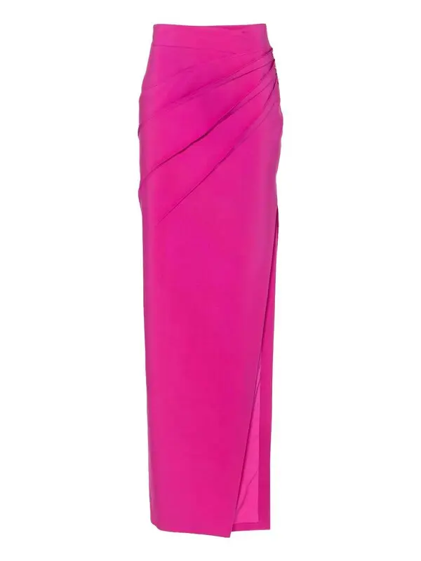 GENNY Crystal-embellished Pleated Midi Skirt - Pink