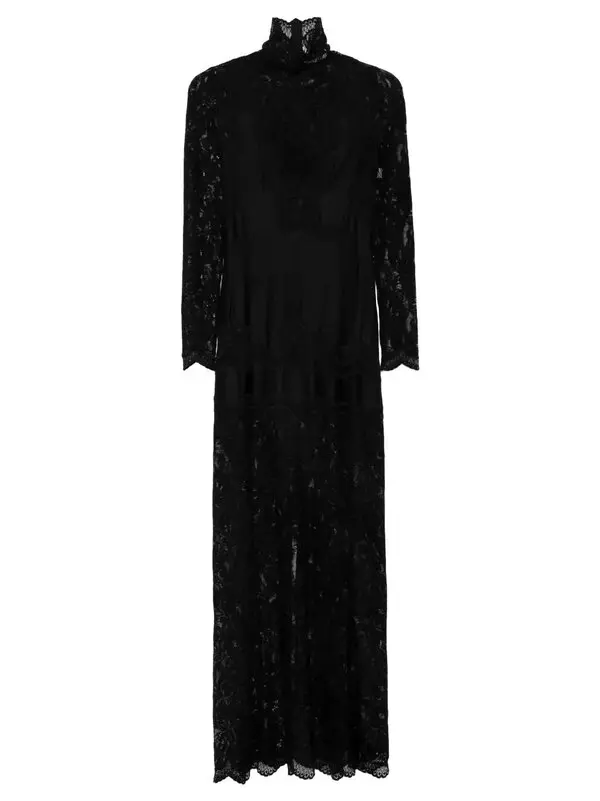 Rabanne Floral Lace-appliqué Maxi Dress - Black