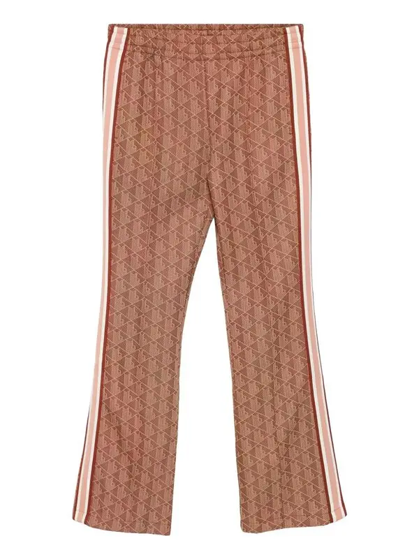 Lacoste Monogram Print Flared Trousers - Brown