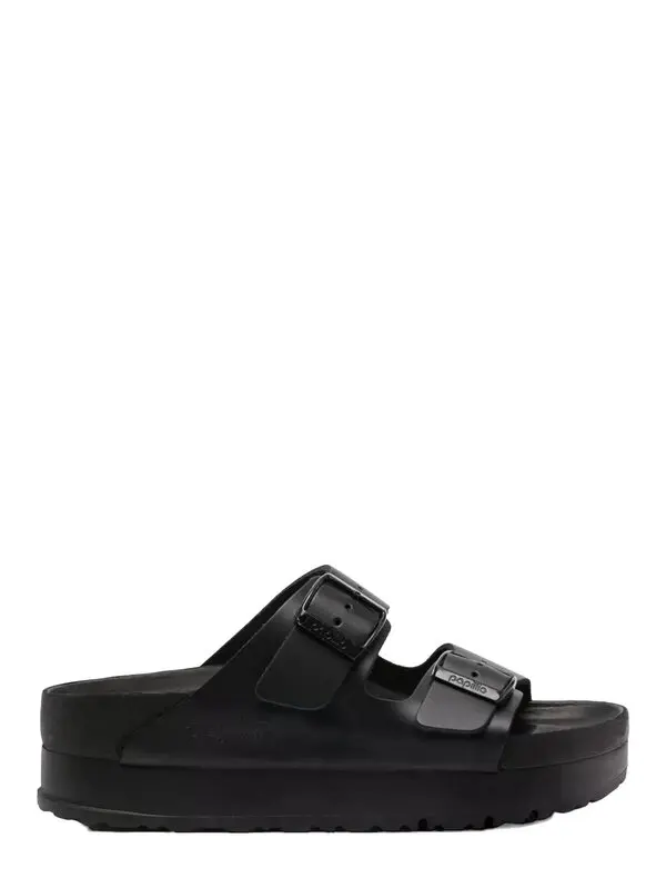 BIRKENSTOCK Arizona Papillio Leather Platform Sandals - Black