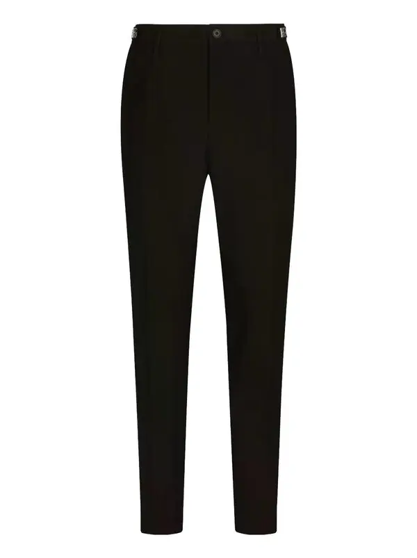 Dolce & Gabbana Tailored Trousers With Pressed Crease - Black