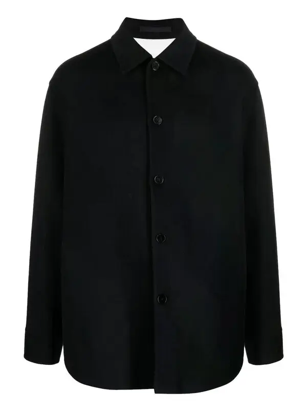 JIL SANDER Long-sleeve Cashmere Shirt Jacket - Blue