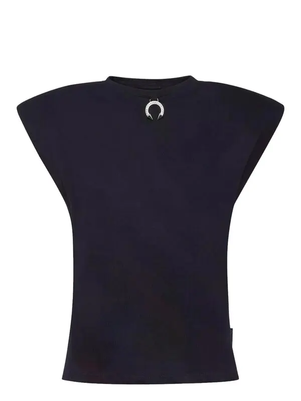 Philipp Plein Charm-detail Cotton Tank Top - Blue