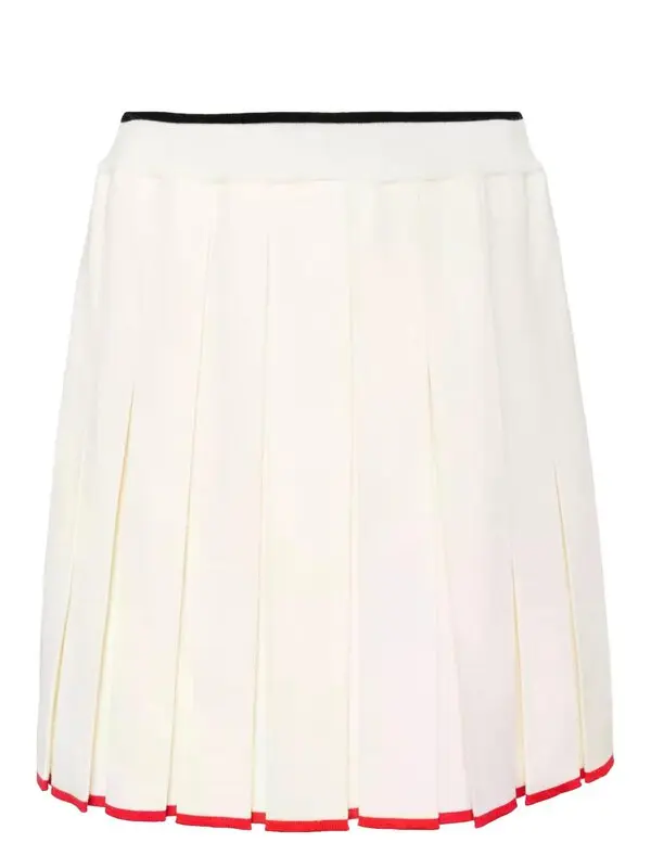 Thom Browne Pleated Knitted Mini Skirt - Neutrals