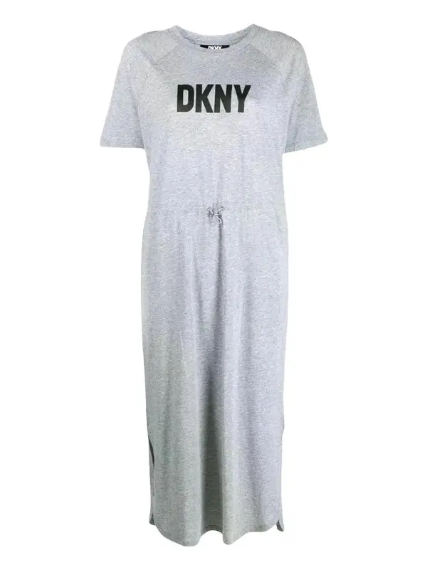 Dkny Logo-print T-shirt Dress - Grey