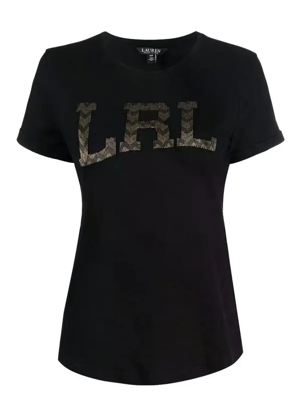 Ralph Lauren Hailly Beaded Logo T-shirt - Black
