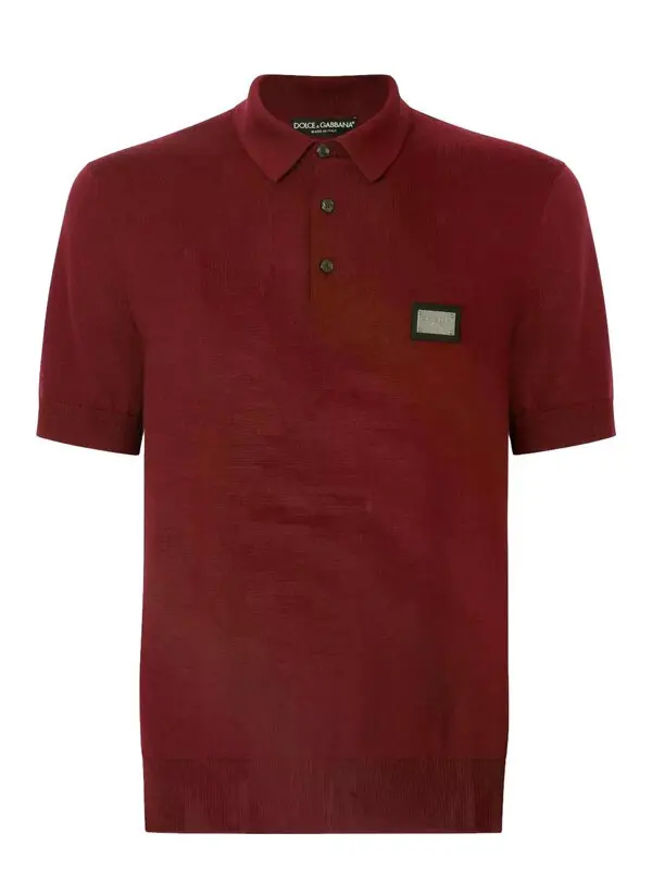 Dolce & Gabbana Logo-tag Wool Polo Shirt - Red