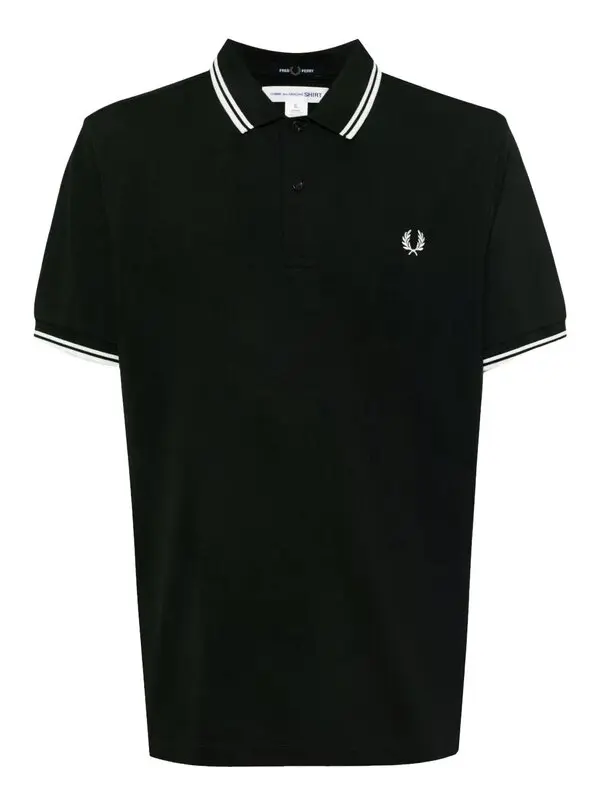 Comme Des Garçons X Fred Perry Striped Polo Shirt - Green