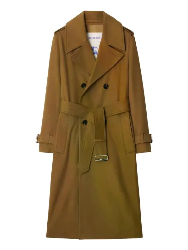 Burberry Belted Cashmere Trench Coat - Brown
