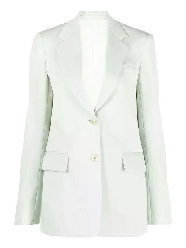 LANVIN Single-breasted Virgin Wool Blazer - Green