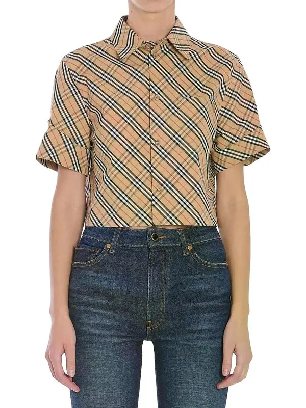 Burberry Cropped Shirt - Neutrals