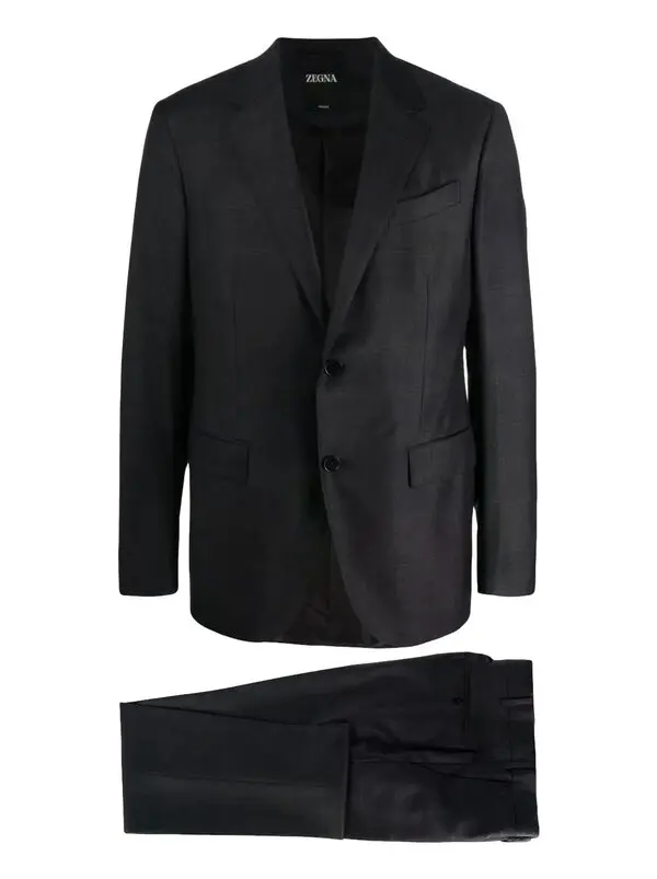 Zegna Plaid-check Single-breasted Suit - Blue