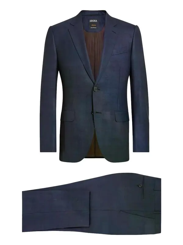 Zegna Centoventimila Single-breasted Wool Suit - Blue