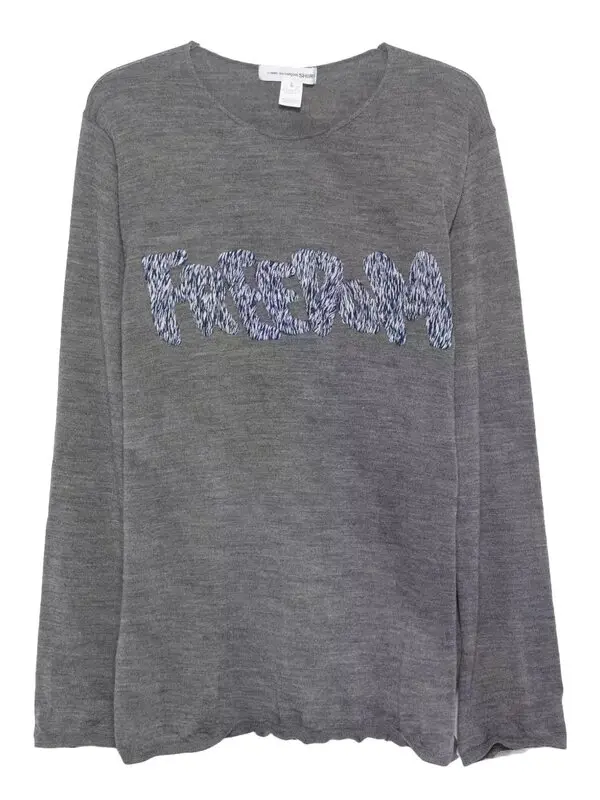 Comme Des Garçons Freedom-embroidered Sweater - Grey