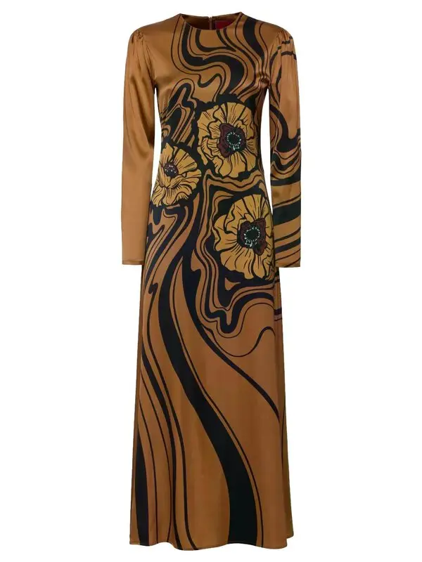 La DoubleJ Clingy Swing Maxi Dress - Orange