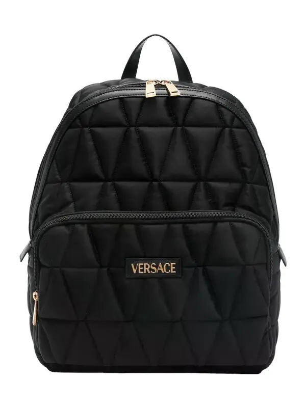 Versace Logo-lettering Backpack - Black