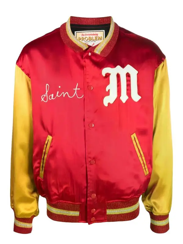 SAINT MXXXXXX Satin Bomber Jacket - Red