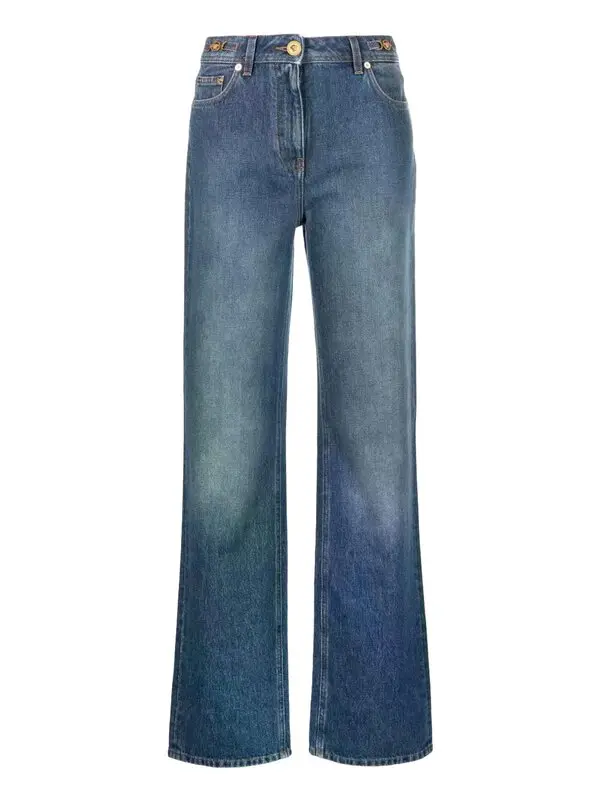 Versace Straight Leg Stonewashed Jeans - Blue