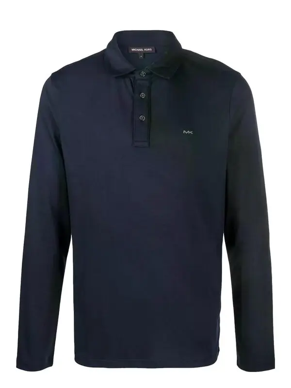 Michael Kors Embroidered-logo Polo Shirt - Blue