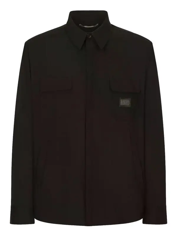 Dolce & Gabbana Logo-plaque Long-sleeve Shirt - Black