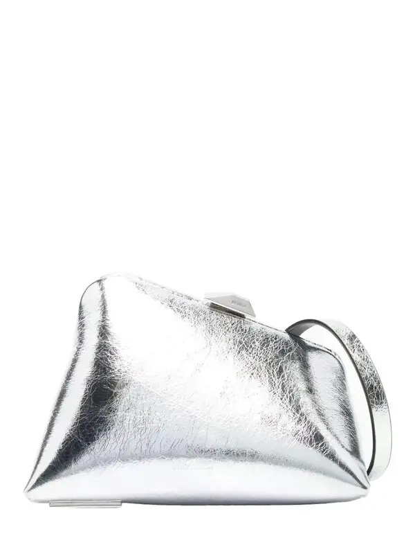 Attico Mini Midnight Leather Clutch Bag - Silver