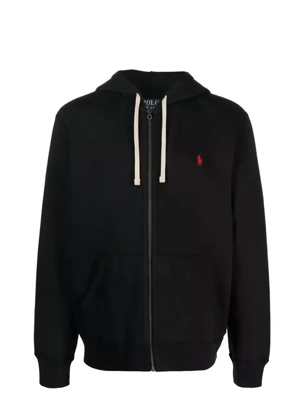 Polo Ralph Lauren Embroidered-logo Zip-up Hoodie - Black