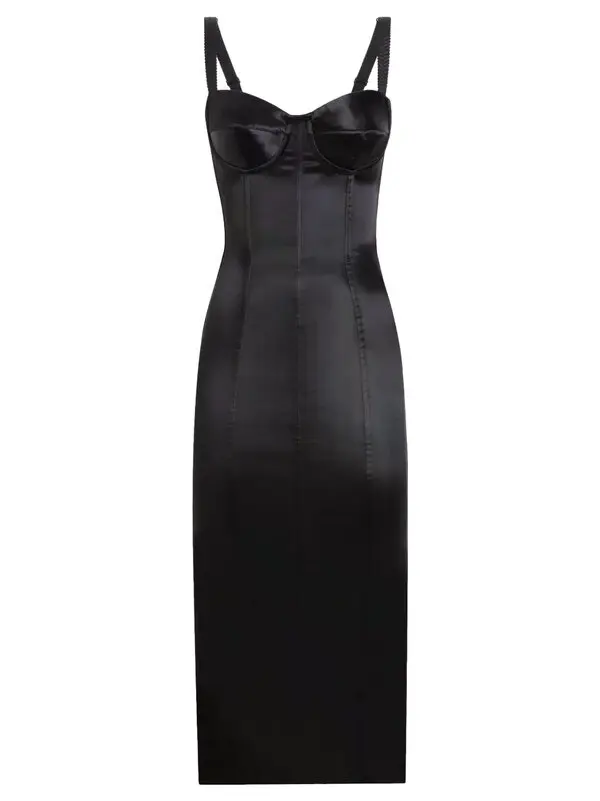 Dolce & Gabbana Paneled Midi Dress - Black