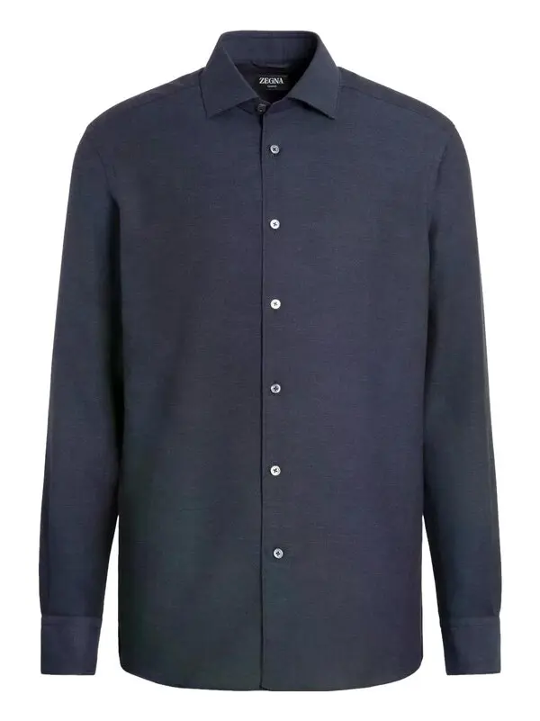Zegna Cashco Cotton-blend Shirt - Blue