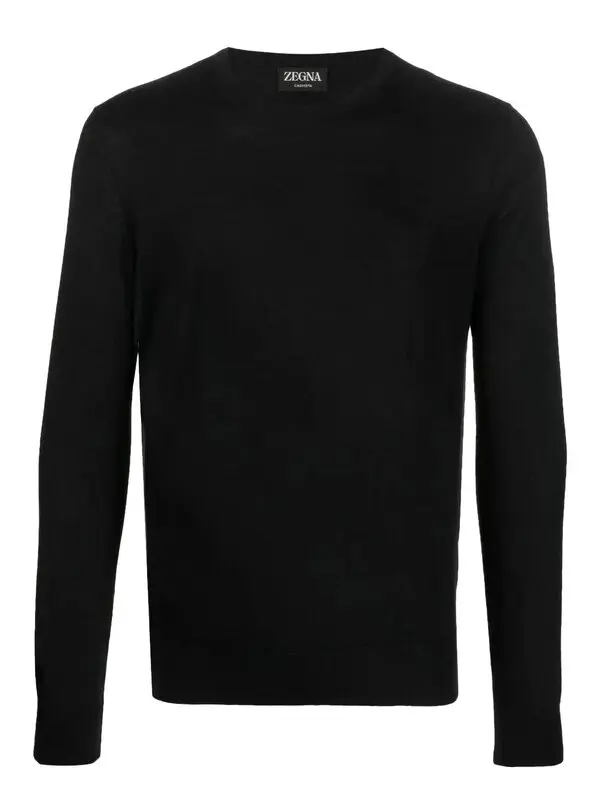 Zegna Crew-neck Cashmere-silk Jumper - Black