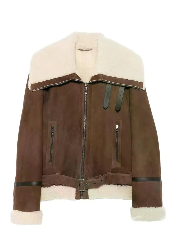 Dolce & Gabbana Shearling-trim Jacket - Brown