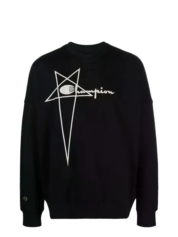 Rick Owens Embroidered Logo Sweatshirt - Black