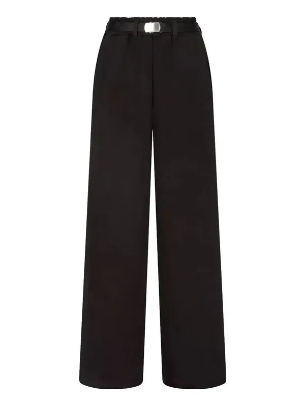 STUDIO TOMBOY Belted French-terry Trousers - Black