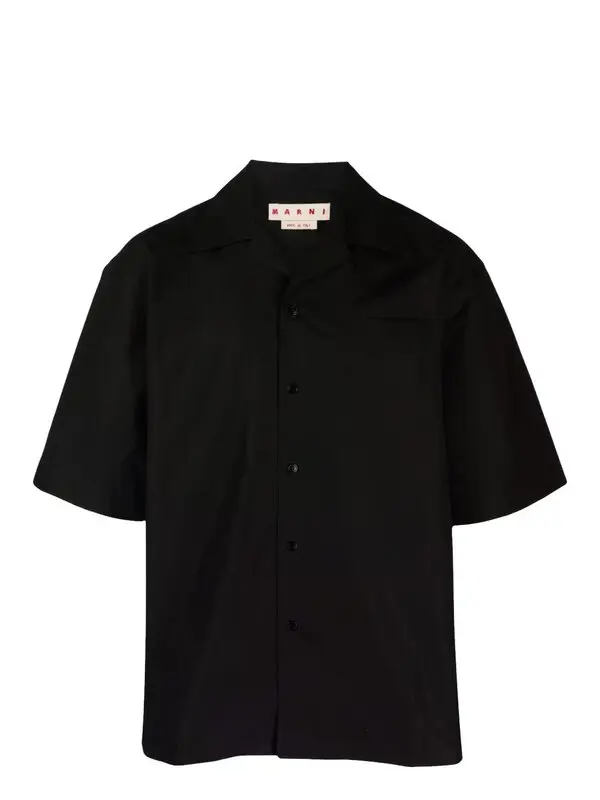 Marni Slogan-print Cotton Shirt - Black
