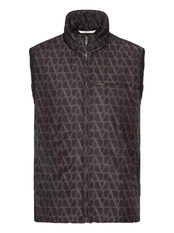 Valentino Garavani Toile Iconographe Zipped Gilet - Black