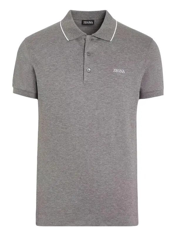 Zegna Short-sleeve Polo Shirt - Grey