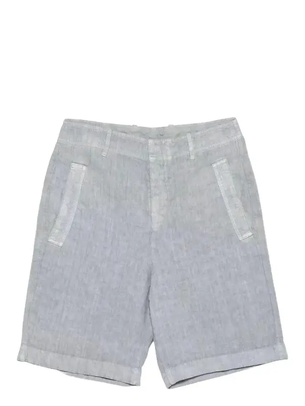 Eleventy Pocketed Linen Shorts - Grey