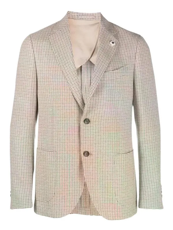 LARDINI Pota Houndstooth-pattern Blazer - Neutrals