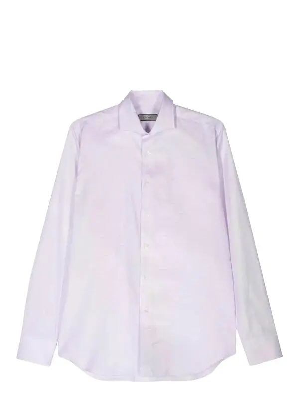 Canali Mini-check Cotton Shirt - Pink