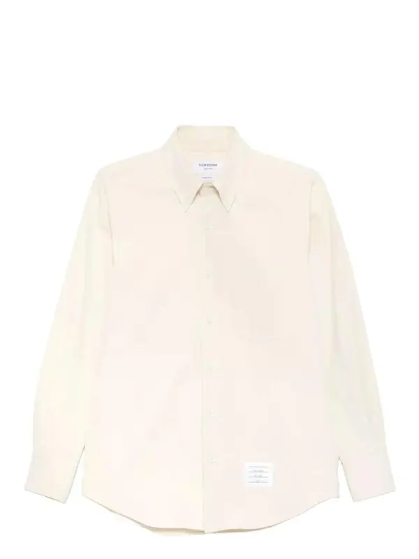 Thom Browne Rwb-stripe Denim Shirt - Neutrals