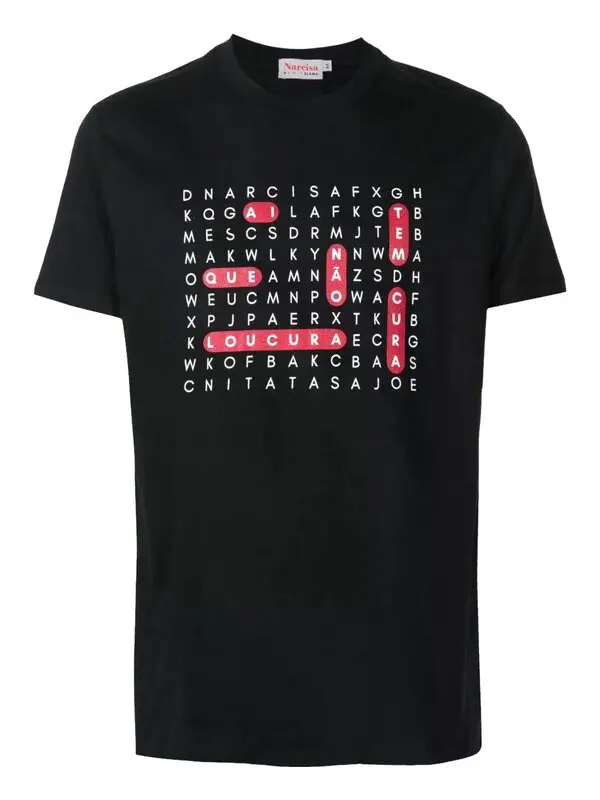 AMIR SLAMA Graphic-print Cotton T-shirt - Black