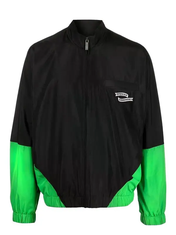 Opening Ceremony Logo-patch Panelled Windbreaker - Black