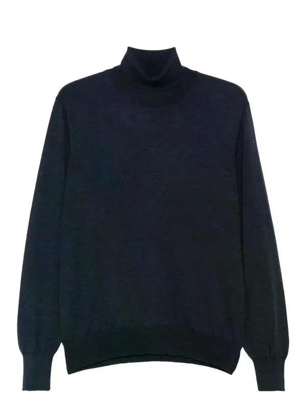 D4.0 Virgin Wool Roll Neck Sweater - Blue