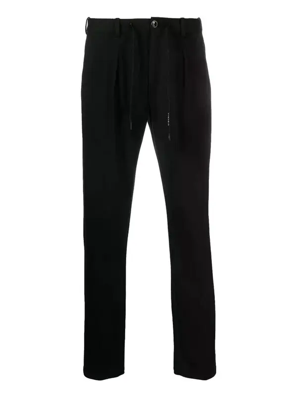 CIRCOLO 1901 Drawstring-waistband Tapered-leg Trousers - Black