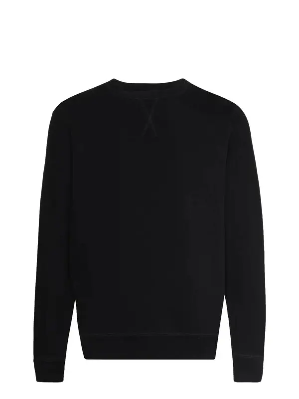 Sunspel Crew Neck Long-sleeve Sweatshirt - Black