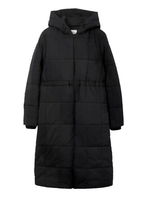 Burberry Quilted Hooded Long-sleeve Coat - Black
