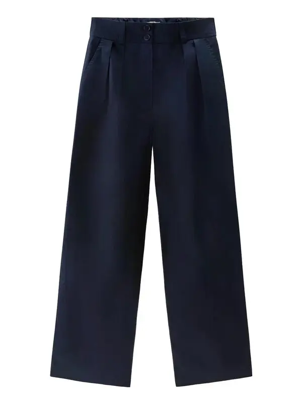 Woolrich Wide-leg Cotton Trousers - Blue