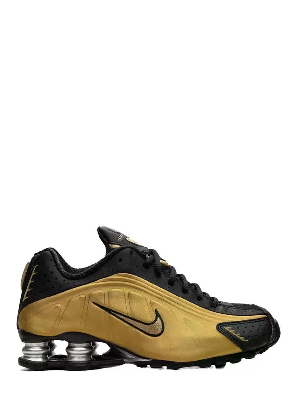 Nike Shox R4 Metallic Gold Sneakers - Black