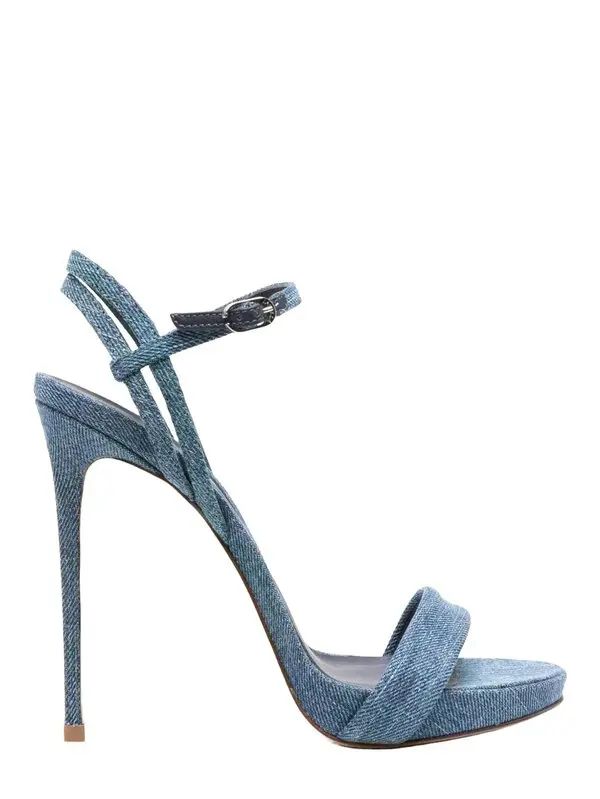 LE SILLA Gwen 120mm Denim Sandals - Blue
