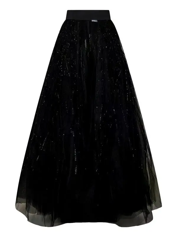ROOM76 Open-front Maxi Skirt - Black